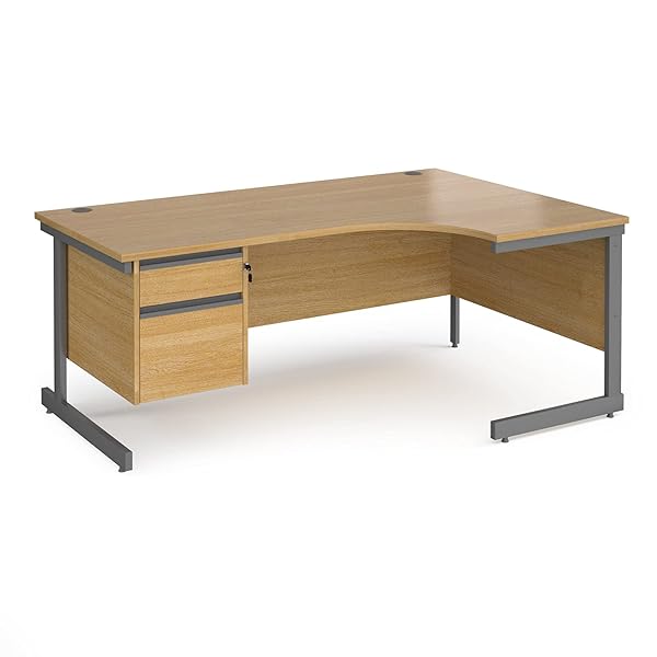 Contract 25 Right Hand Ergonomic Desk with 2 Drawer Fixed Pedestal ...